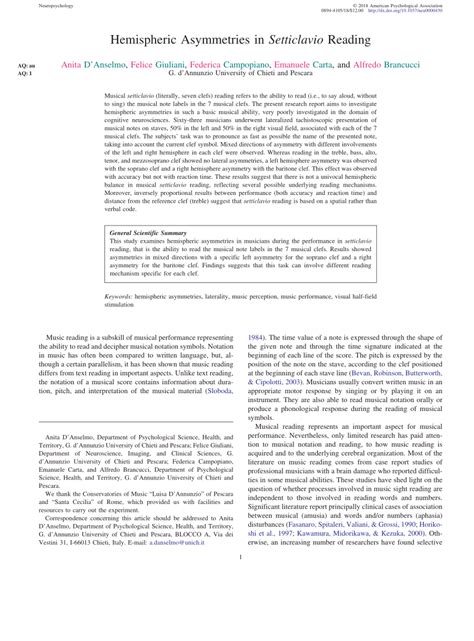 Pdf Hemispheric Asymmetries In Setticlavio Reading