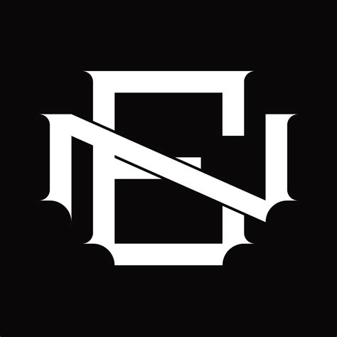 Ne Logo Monogram With Vintage Overlapping Linked Style Design Template
