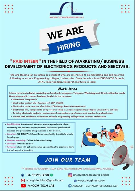 Amogh Technopreneures Llp On Linkedin Hiring Internship Digitalamarketing Marketing