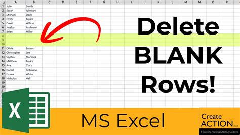 Delete All Blank Rows Quickly In Excel Youtube
