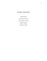CWV 101 BenchmarkGospelEssentials Docx 1 BenchmarkGospel Essentials