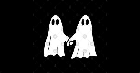 Two Ghosts Holding Hands Two Sticker Teepublic
