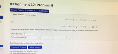 Solved Assignment 10 Problem 9 Next Problem Previous