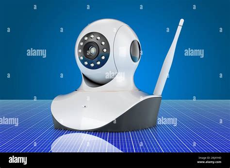 Internet Protocol Camera On Digital Futuristic Background 3d
