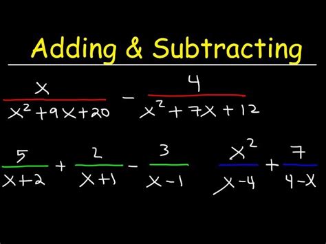 Adding And Subtracting Rational Expressions Worksheets Math Monks