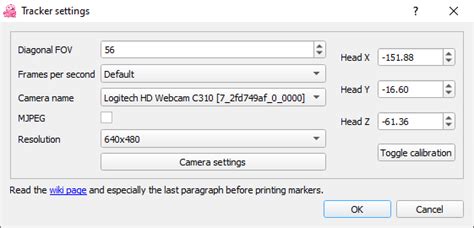 Slight Pitch During Yaw While Using Aruco Head Tracker · Opentrack