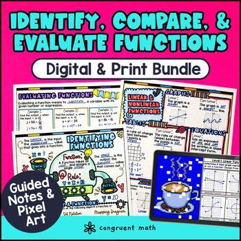 Identify Functions Linear Nonlinear Functions Guided Notes Pixel