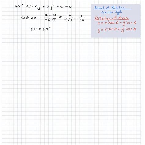 solved in exercises 15 26 write the appropriate rotation formulas so
