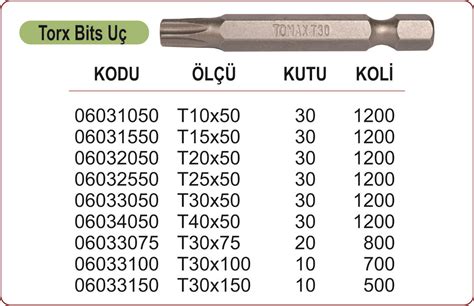 Torx Bits Uç – Ekomer Hırdavat | 0532 203 40 21