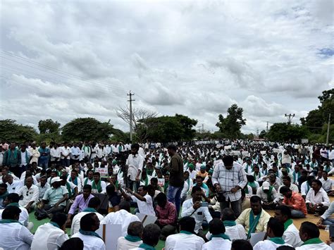 Telangana Farmers Stage Rasta Roko Demanding Crop Loan Waiver