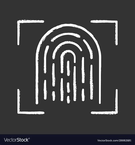 Fingerprint Scanning Chalk Icon Royalty Free Vector Image