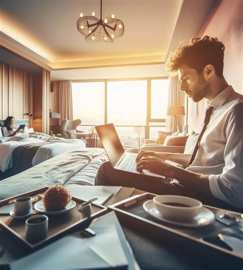 Premium Photo Couple In Expensive Hotel Resort Room Remote Working