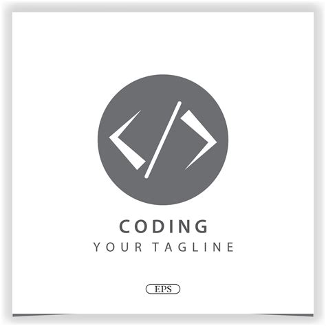 Simple Coding Or Programmer Logo Premium Elegant Template Vector Eps 10 20971190 Vector Art At