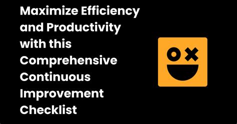 Continuous Improvement Checklist Checklistgg