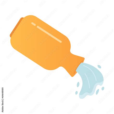 Golden Amphora Semi Flat Colour Vector Object Pouring Water Vase Editable Cartoon Clip Art