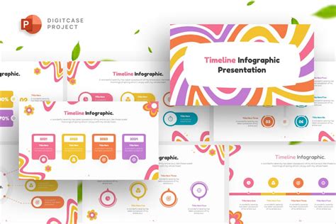 Хронология Инфографика Powerpoint в стиле Groovy Шаблоны презентаций