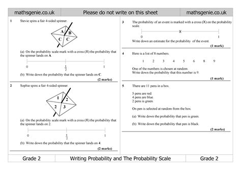 2 Writing Probability And The Probability Scale Ws A B C C 1 Stevie Spins A Fair 4 Sided 2 Writing Probability And The Probability Scale Ws A B C C 1 Stevie Spins A Fair 4 Sided