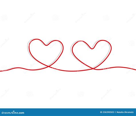 Continuous One Line Drawing Of Heart Stock Vector Illustration Of