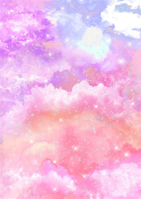 Colorful Pink Clouds In A Holographic Universe Page Border Background