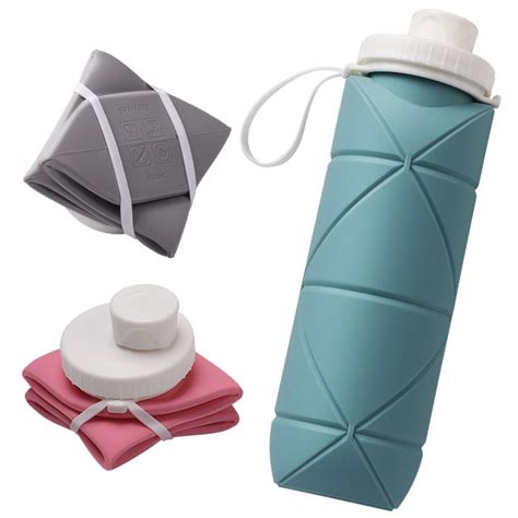 큐벡스 접이식 텀블러 600ml 휴대용 실리콘 워터보틀 초경량 무게로 운동 여행 어디서나 가볍게 가방에쏙 티몬