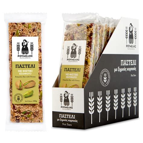 Sesame Bar With Pistachio 100g Παστελοποιία Ρούμελης