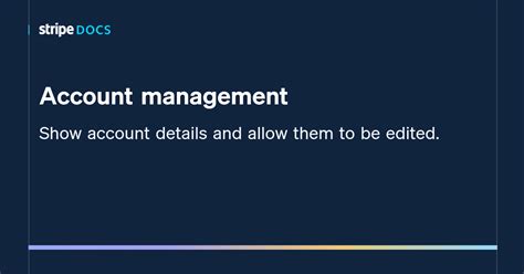 Account Management Stripe Documentation