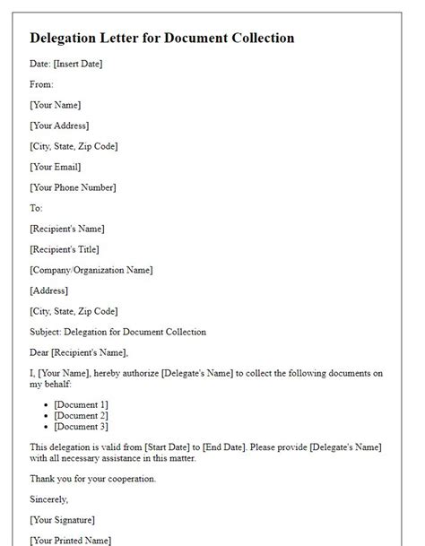 Letter Template For Document Collection Authorization Free Samples In Pdf Letterin