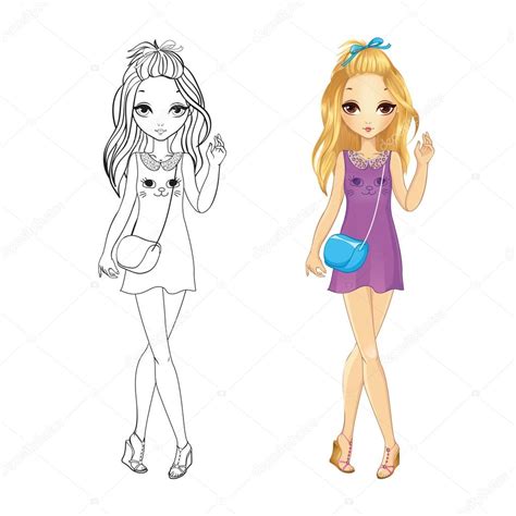 ©고양이 여자의 색칠 공부 Ingasmk의 103678110 스톡 일러스트레이션