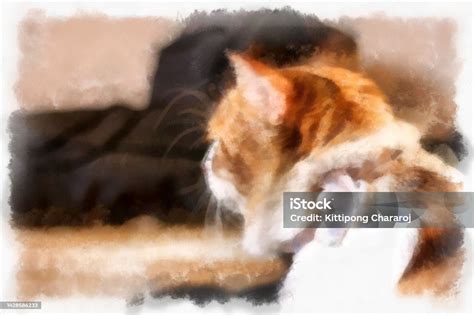 다양한 귀여운 고양이는 수채화 스타일 일러스트 인상파 그림을 포즈를 취합니다 갈색에 대한 스톡 벡터 아트 및 기타 이미지 갈색 고양이 새끼 귀여운 Istock