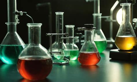 An Image Of A Detailed Science Experiment Setup On A Lab Table Including Labeled Premium Ai