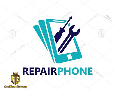 لوگو تعمیرات موبایل با تصویر تبلت فیروزه ای