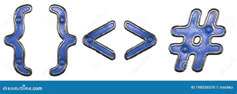 Set Of Symbols Left Right Bracket And Left Right Perentheses Made Of Leather 3d Render Font