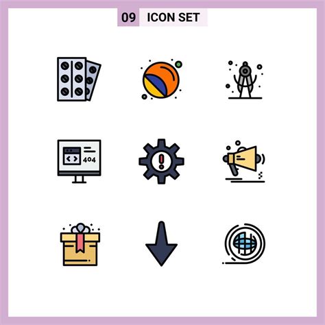 Stock Vector Icon Pack Of 9 Line Signs And Symbols For Hr Development