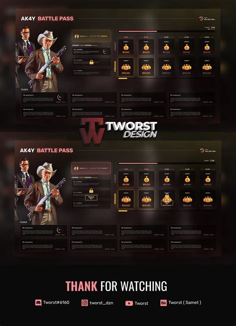 BattlePass UI Design GTA UI Design Behance