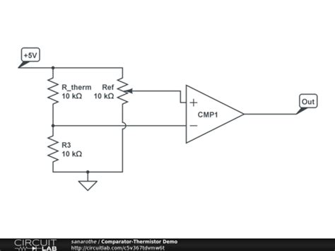 Comparator Thermistor Demo CircuitLab