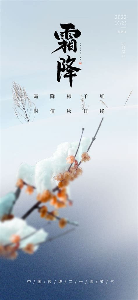 霜降节气移动端海报素材cnn