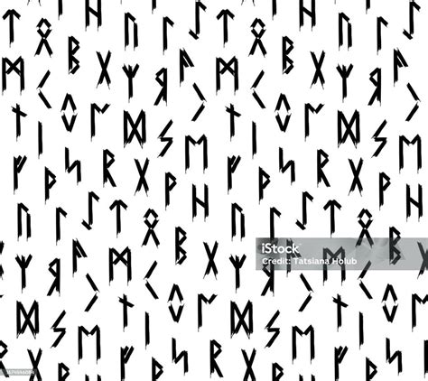 Ethnic Norwegian Icelandic Seamless Pattern Runic Talismans Of The