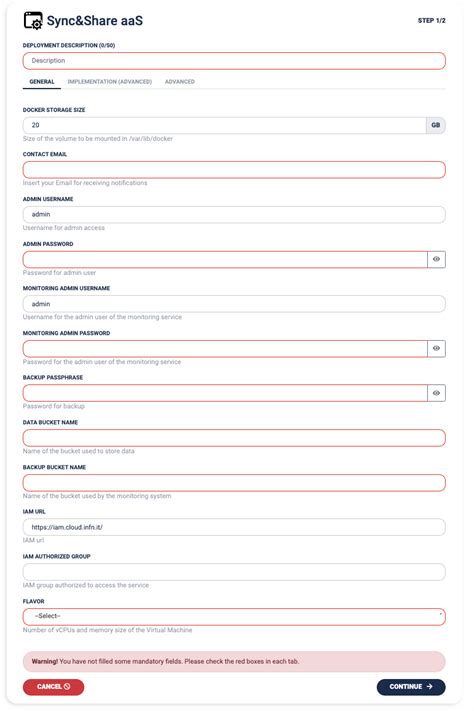 Deploy Syncandshare Aas Sys Admin Nomination Required — Infn Cloud