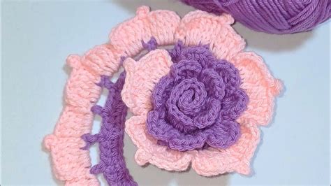 Como Tejer Una Rosa A Crochet En 3D Tutorial YouTube