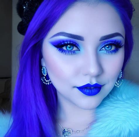 Black Latina Blue Lipstick Snowy Beach Blue Heart Openart
