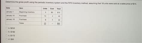 Solved Under The Specific Identification Method Gross