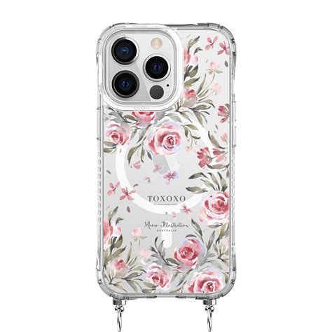 【toxoxo】meow Illustration｜夏之薔薇：冰川抗黃防摔magsafe Iphone繩掛手機殼 蝦皮購物