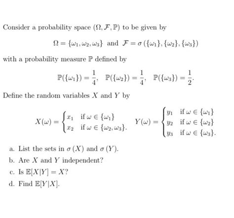 Solved Consider A Probability Space F P To Be Given By Chegg
