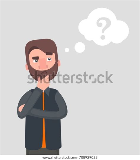 Man Thinking Question Mark Vector Illustration Stock Vector Royalty Free 708929023 Shutterstock