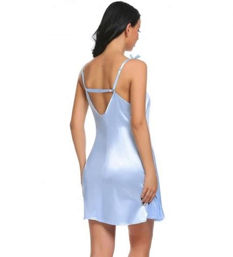Sexy Satin Nightshirts Spaghetti Strap Chemises Slip Nightgown