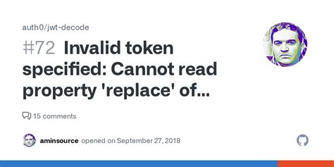 Invalid Token Specified Cannot Read Property Replace Of Undefined