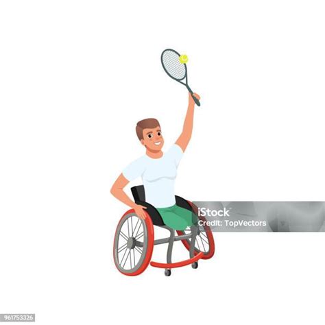 Tenis Oynarken Fiziksel Engelli Sporcu Tekerlekli Sandalyede Oturan