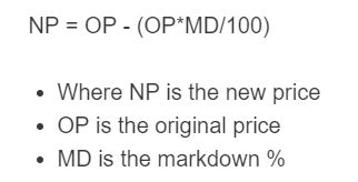 How To Calculate Markdown Percent