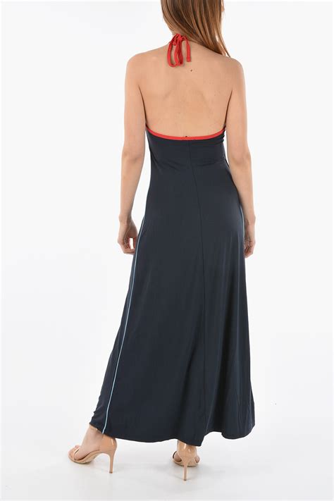 Diesel Contrasting Details D Maxim Halter Neck Maxi Dress Women