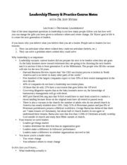 Lecture1 Notes Leadership Theory Practice Course Notes With Dr